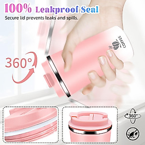 17oz Insulated Travel Coffee Mug with Flip Lid – Leakproof Stainless Steel Insulated Coffee Tumblers, Portable Thermos Cup for Hot & Cold Drinks, Perfect for Camping & On-the-Go