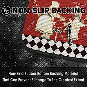 Fat Chef Rugs Kitchen Floor Mats for in Front of Sink, Fat Chef Kitchen Mats for Standing for Kitchen Decor 17"X30"+17"X47"