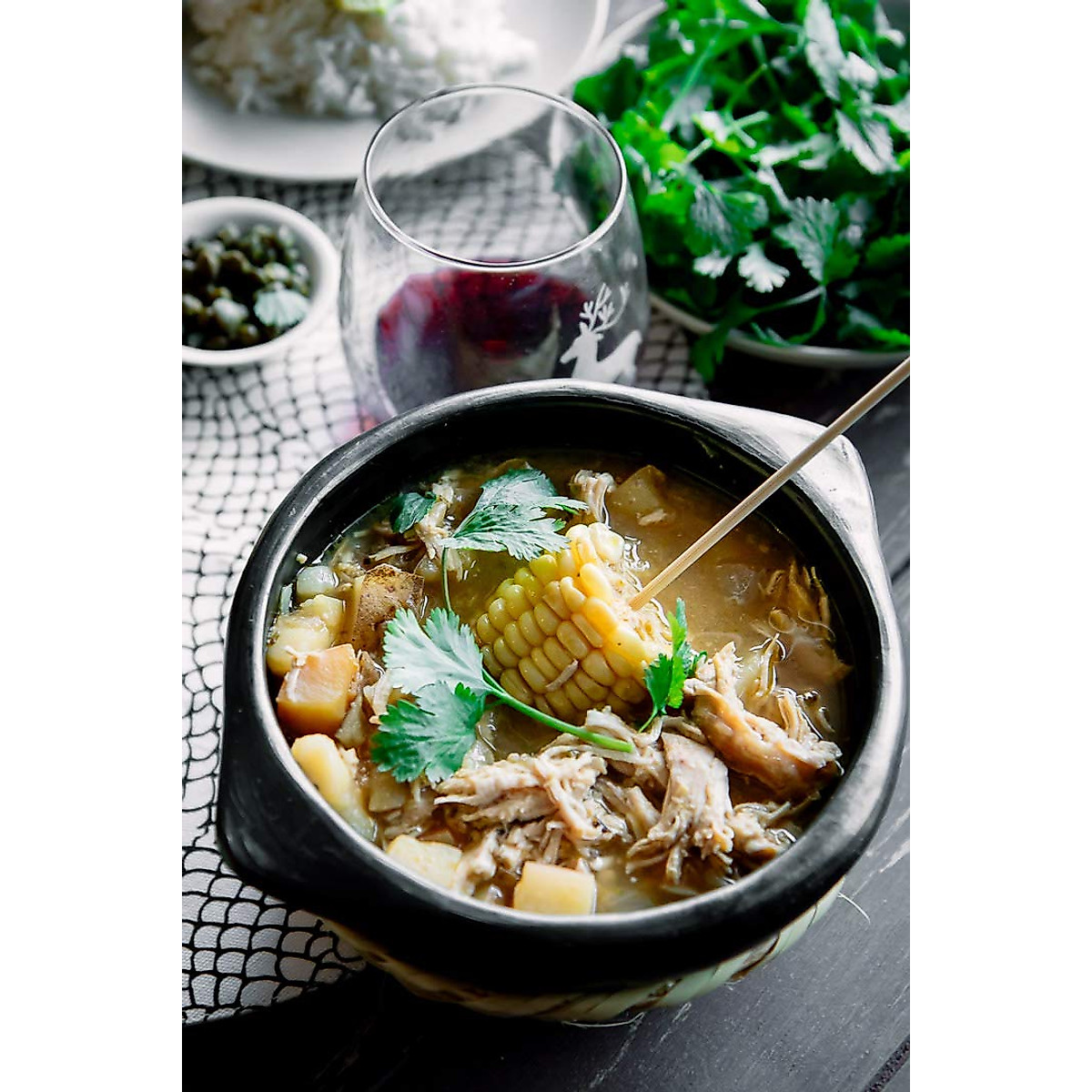 Black Clay Dinner Bowl 6.5 Inches 18 Onz for Salad/Soup/Fruit/Pasta Toxin and Contaminant Free for Home or Restaurant Vegan Pottery