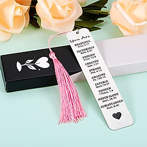 Inspirational Christian Bookmark Gifts for Women Christmas Stocking Stuffers Bible Verse Christian Gift for Book Lovers Girls Daughter Birthday You are Beautiful Friends Religious Church Bulk Gifts