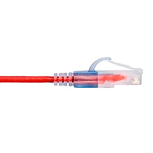 Monoprice Cat6A 2ft Red 10-Pk Patch Cable UTP 30AWG 10G Pure Bare Copper Snagless RJ45 SlimRun Series Ethernet Cable