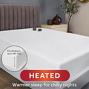 Sunbeam Electric Restful Heated Mattress Pad, 12 Heat Settings, 12-Hour Selectable Auto Shut-Off, Fast Heating, Warming Bed, Soft Cozy Fabric, Queen, 60" x 80"