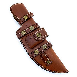 11" long custom handmade leather sheath for 6–6.5" blade tracker knife 2-2.3" wide