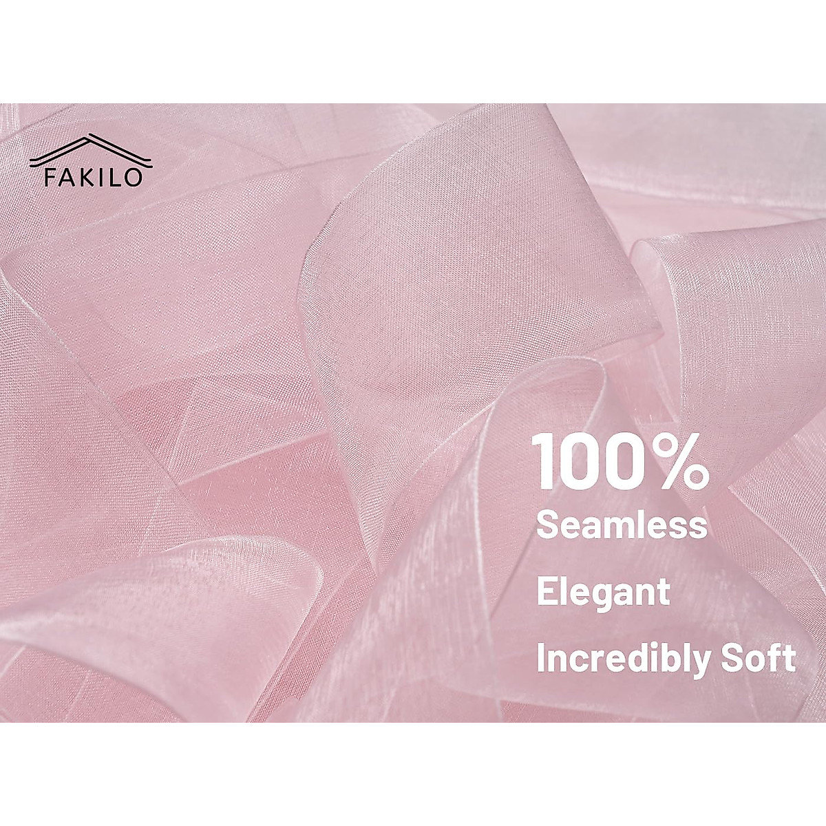 Pink Organza Ribbon for Gift Wrapping, FAKILO 2 Inch Shimmer Sheer Wrapping Ribbon for Bouquet, Wedding, Christmas Gift - 50 Yards Each Roll
