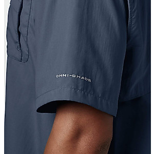 Columbia Men's Bahama II UPF 30 Short Sleeve PFG Fishing Shirt, Collegiate Navy, Large