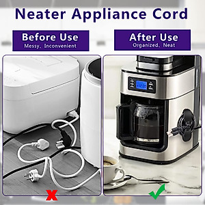 Cord Organizer for Kitchen Appliances, 10 Pack Upgrade Cord Winder Wrappers Stick On, Small Wire Keeper, Appliance Power Cable Holder for Mixer, Pressure Cooker, Coffee Maker and Air Fryer