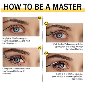 Mayhug Individual Lashes 280Pcs DIY Eyelash Extensions Individual Lashes Wispy Cluster Lashes D Curl 8-15Mix False Eyelashes Individual Extension Clusters at Home (30D+40D,0.05D)