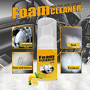 WOSLXM Multifunctional Car Foam Cleaner Spray, All-Purpose Household Cleaners for Car and Kitchen House, Lemon Flavor(300ML)