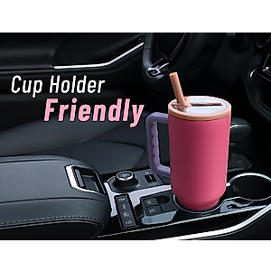 DLOCCOLD 40 oz Tumbler with Handle and Flip Straw, 100% Leak Resistant Leak-Proof Tumbler with Lid and Straw, Insulated Stainless Steel Travel Coffee Mug, Keeps Cold or Hot, Car Cupholder Friendly