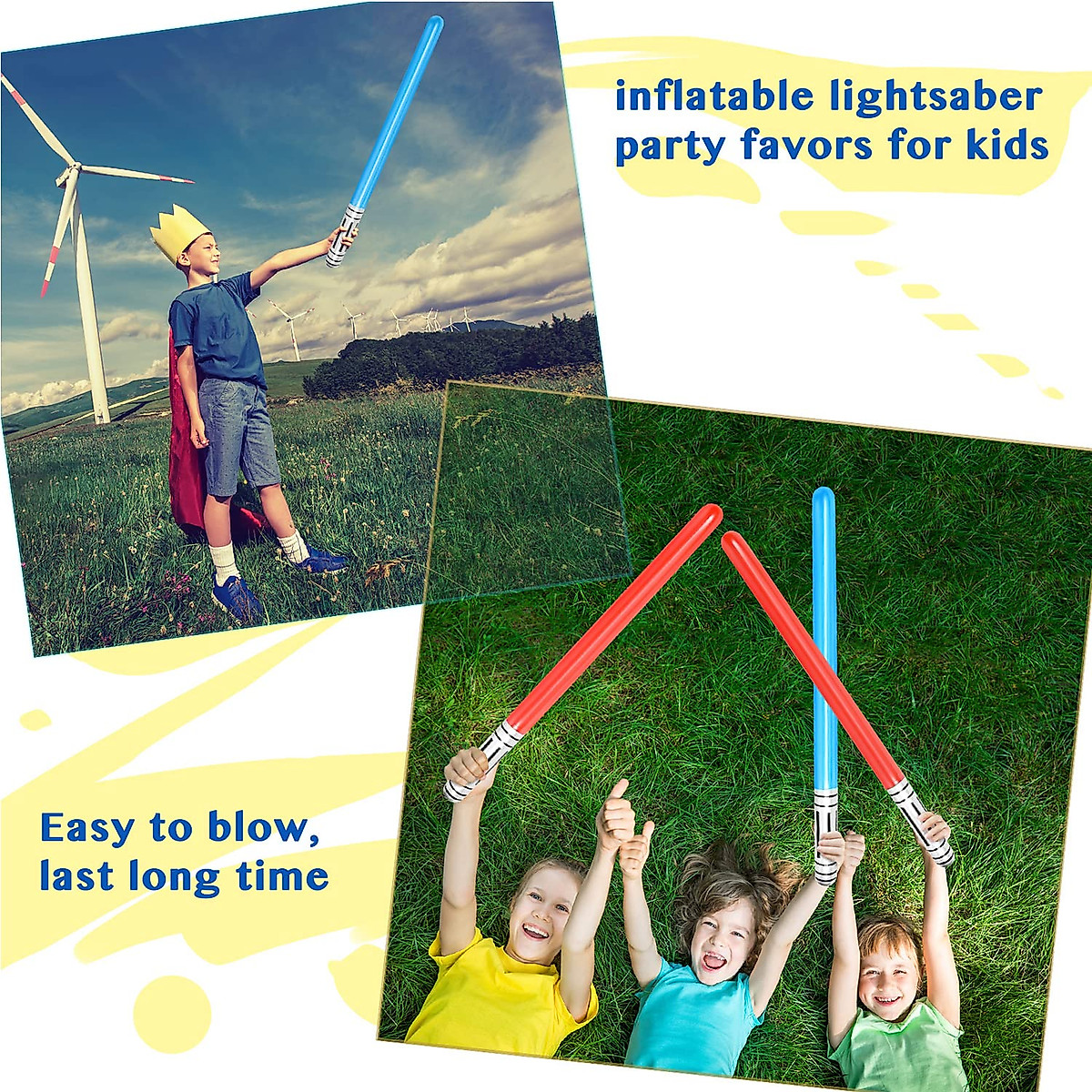 16 PCS Inflatable lightsaber - LIYDE Inflatable Light Saber Toys Party Bags Stocking Stuffers Favors Inflatable Swords for Star Wars Themed Party,Cosplay Party (BlueRed)