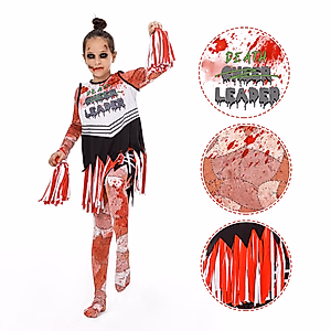 HPMNS Halloween Kids Zombie Cheerleader Costume L