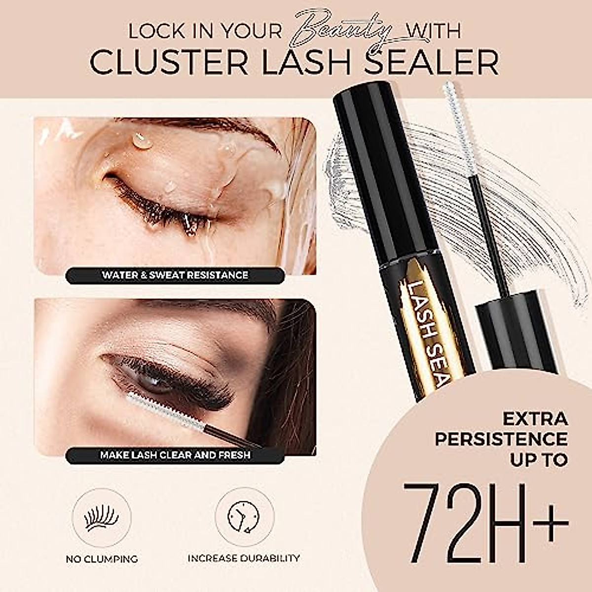 LASHVIEW Lash Remover, Lash Sealer Lash Extension Sealant, Cluster Lash Glue for Sensitive Eyes, Super Strong Hold 72 Hours DIY Eyelash Extension Glue, Sealer, and Remover, Latex Free