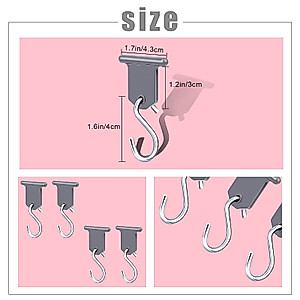 AIEX 16 Pairs RV Awning Light Holder, Plastic and Metal Camper Awning Hooks S-Shaped RV Party Light Hangers for Outdoor Camping Tent Home Party Light Hangers (Grey)