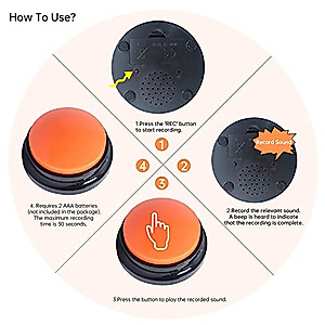 FRQNTKPA 8 Color Voice Recording Button, Dog Buttons for Communication Pet Training Buzzer, 30 Second Record & Playback, Funny Gift for Study Office Home - 8 Color Packs