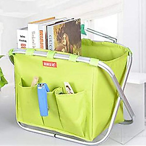 Bookshelf Pocket Version of Cloth Magazine Rack/Magazine Newspaper Storage Rack Basket/Newspaper Desktop Finishing Newspaper Rack FANJIANI (Color : Yellow)