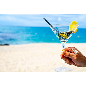 Antoni Barcelona Martini Glass BLUE – EXCLUSIVE BOX - Special Dry Cocktail 12 oz Refreshment Party Mediterranean Stunning Gift Drinkware Birthday Present Weddding Anniversary (Set 2)