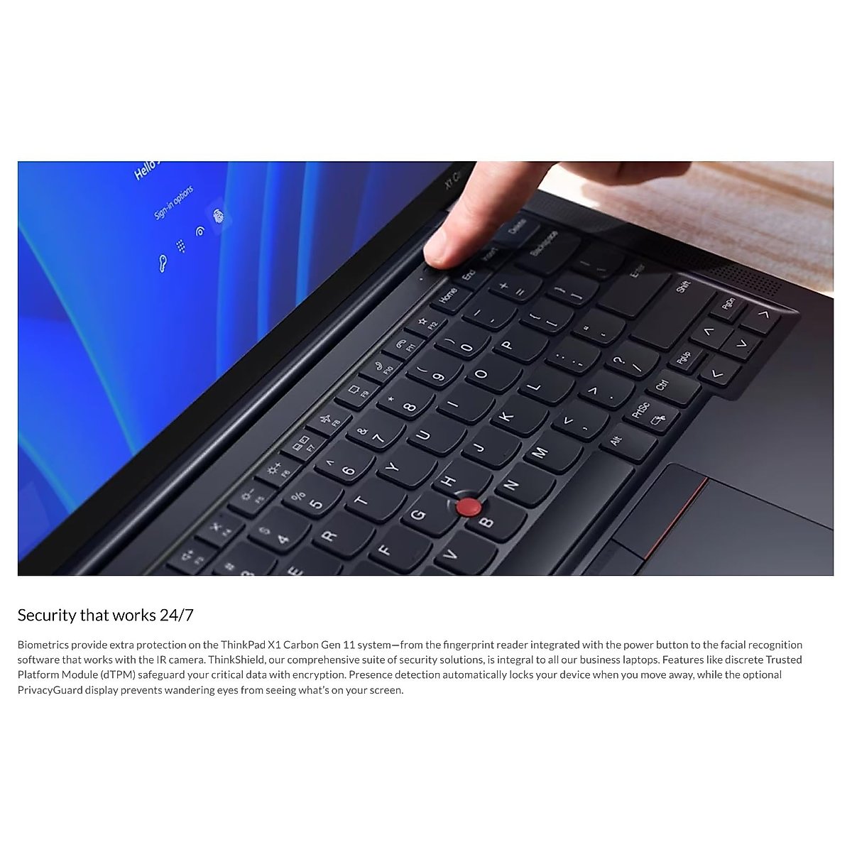 Lenovo Gen 11 ThinkPad X1 Carbon Laptop with Intel Core i5-1335U Processor, 14" WUXGA Non-Touch Display, 16GB LPDDR5 RAM, 512GB Gen4 Performance SSD, Thunderbolt, Backlit Keyboard and Windows 11 Pro