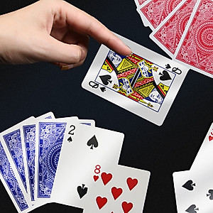 INTEGEAR Playing Cards 2 Decks Waterproof Plastic Poker Cards for Texas Holdem Poker Go Fish and More Card Games Standard Index 2.5" x 3.5"