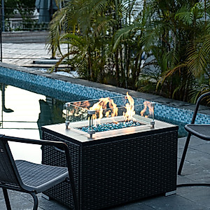 GASPRO 30 Pound Fire Glass Diamonds 1 Inch, Fire Pit Glass for Gas Fireplace and Fire Pit, Caribbean Blue, High Luster