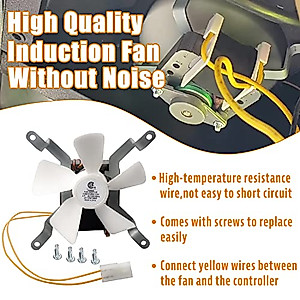 Upgraded Induction Fan Replacement Parts with High Temperature Resistant, Compatible with Traeger, Pit Boss, and Camp Chef Wood Pellet Grill Smokers Motor Accessories, AC120V 60Hz Grill Induction Fan