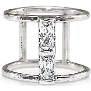 Joolala 925 Sterling Silver Double Baguette Cubic Zirconia Women’s Ring Elegant and Stylish – Gorgeous Oxidized Finish – Ideal Promise Ring, Engagement, Anniversary (10)