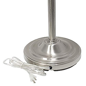 Elegant Designs LF2002-BSN 3 Light Scalloped Glass Shades Floor Lamp, Brushed Nickel