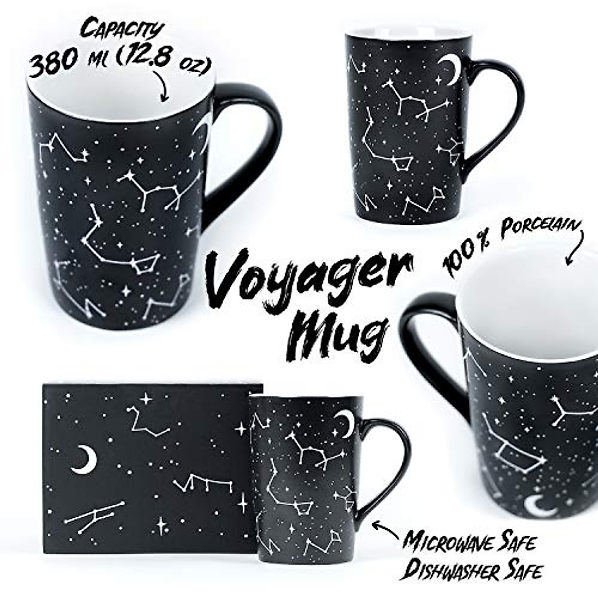 Rogue + Wolf Halloween Mug Witch Voyager Tall Coffee Ghost Mug Decor Spooky Gifts Cool Mugs for Women & Men Goth Tea Creepy Kawaii Wiccan Hocus Pocus Astrology Witchcraft Supplies - 12.8 oz / 380ml