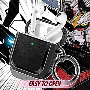 ORIbox Shock-Absorbing Protective Case Compatibel with AirPods 1 and AirPods 2 Case, Full-Body Rugged with Keychain for AirPods ER200001 Battlegear Black