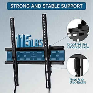 OKURMOUNT TV Wall Mounts, TV Mount 65 Inch, Tilting TV Mounting Bracket Adjustable for 32-65 Inch TV Wall Mount with Quick Release Lock, Low Profile Wall Mount TV Bracket Max VESA 400x400mm, 115lbs