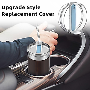 2 Pcs Replacement 40 oz Tumbler Lid for Stanley Cup, Dustproof Spill Proof Splash Resistant Tumbler Covers Fit for Stanley Tumbler and More Coffee Mugs(White)