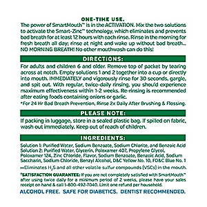 SmartMouth Original Activated Mouthwash Single Packs, Travel Mouthwash, Fresh Mint, 30 Pack