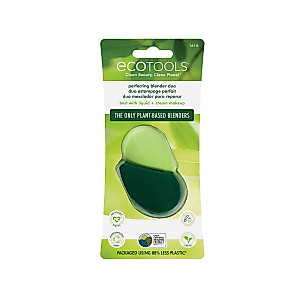 EcoTools Ecofoam Perfect Blender Duo Sponge, Beauty Sponges For Flawless Foundation Coverage, Eco-Friendly Makeup Sponges, Best For Liquid & Cream Makeup Products, Cruelty-Free & Vegan, 2 Piece Set