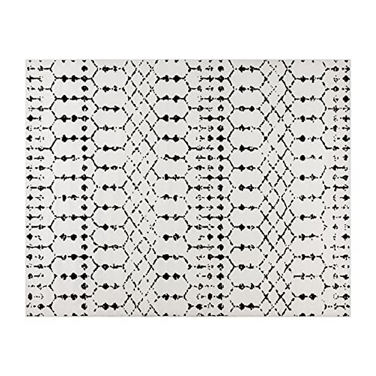 Flash Furniture Geometric Bohemian Low Pile Rug - 8' x 10' - Ivory/Black