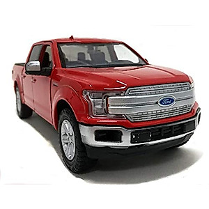 2019 Ford F-150 Lariat Crew Cab Pickup Truck Red 1/24-1/27 Diecast Model Car by Motormax 79363