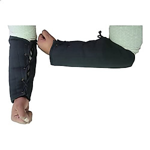 THE MEDIEVALS Thick Cotton Bracer Bandages Buckles BRACERS Black
