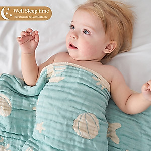 HardNok Muslin Baby Blanket for Newborn 6 Layer Pure Cotton Receiving Blankets, Breathable and Lightweight, Super Soft Multi-use Blanket for Boys and Girls in All Seasons. (Pink)…