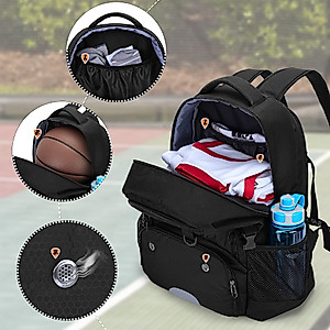 DSLEAF Basketball Bag, Soccer Backpack with Ball Compartment & Shoe Compartment for Basketball, Soccer, Volleyball Sports