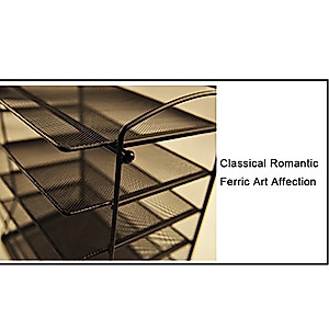 Easepres 6-Tier Mesh Desktop File Organizer Document Letter Tray Holder for Office or Home, Black