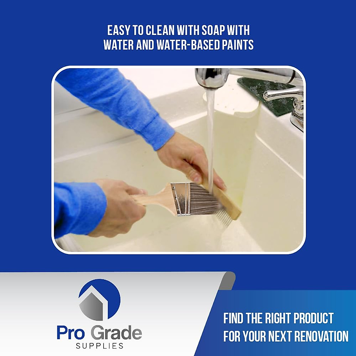 Pro Grade - Paint Brushes - 2Ea 3" Angle Brushes