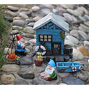 BangBangDa Miniature Fairy Garden Gnomes Decoration – Small Figurines Statue Accessories Gnome House for Outdoor Indoor Home Yard Patio Decor Ornaments Kit Fence Mushroom