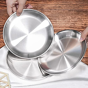 Stainless Steel Cat Dishes for Food and Water Bowls for Small Pets Relief of Whisker Fatigue -2 Sets Shallow Style
