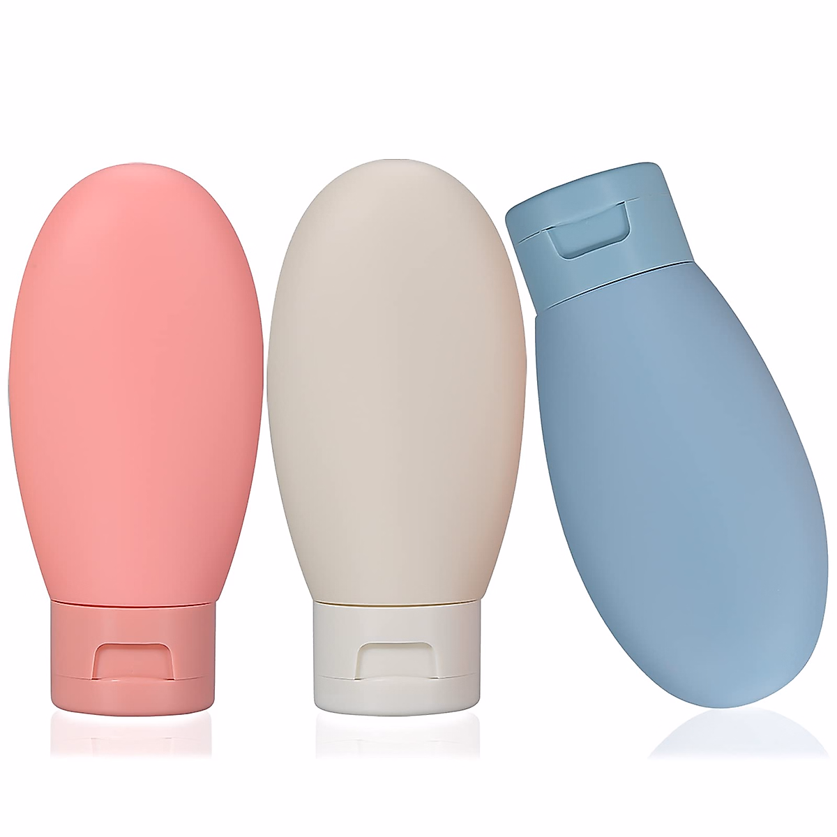 3 Pcs Travel Bottles Set,60ML Travel Bottles & Containers,Small Mini Empty Plastic Squeeze Bottles for Travel Toiletries,Shampoo and Conditioner with Storage Bag