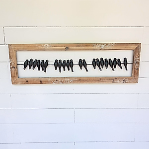 Foreside Home & Garden Bird On A Wire Wood and Metal Wall Décor, Silver