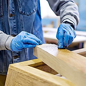 Large Disposable Vinyl Exam Gloves, 4 Mil-Thick -Latex Free Powder Free, Food Safe, Cleaning Gloves-Blue, 100 count