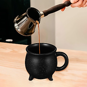 Healeved Halloween Cauldron Mug Halloween Coffee Mug Witches Brew Mug 450ml Ceramic Coffee Cup Witch Mug Cauldron Coffee Mug Milk Mug Novelty Halloween Mug