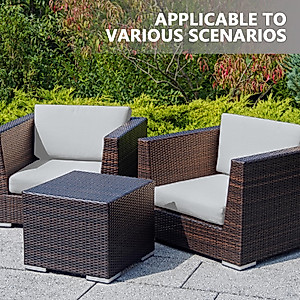 SUSIE'S GARDEN 6p Outdoor Cushion Slipcovers Outdoor Patio Cushions Covers Replacement Waterproof with Zipper for 6-Seat Outdoor Rattan Sofa Patio Furniture Cushion Covers Passive Gray, Covers Only