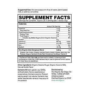 Ora Organic Vegan Collagen-Boosting Powder for Women and Men - Hair, Skin, & Nails Support - Bamboo Silica, Plant-Based Protein, Organic Vitamin C, Aloe Vera - Chocolate Flavor, 20 Servings