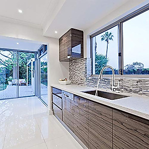 Touchless Kitchen Faucet with Pull Down Spray Head, Two Sensors Single Handle High Arc 2-Function Kitchen Sink Faucets with Pull Out Sprayer, 1&4 Hole Deck Mount, Brushed Nickel PVD,KNACK