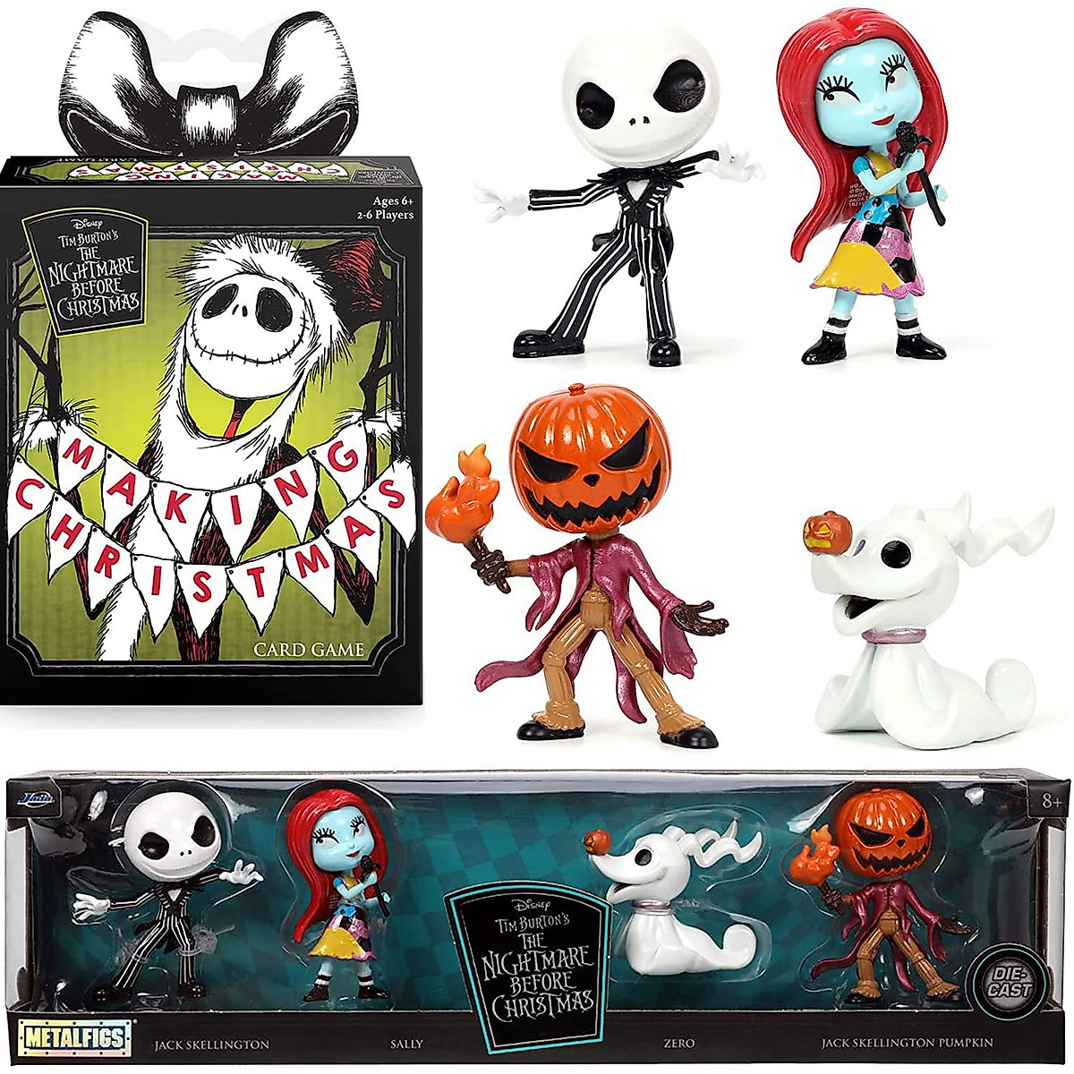 Nightmare Before Christmas Metal Figures & Card Game Bundle