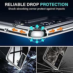 Vakoo for Samsung Galaxy S21 FE Case, 6.4-Inch, Ultra Clear Hard PC Back+Soft TPU Bumper Protective Phone Cover, Crystal Clear